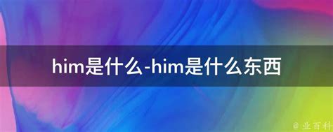 him是什么 him是什么东西 业百科