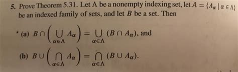 solved 5 prove theorem 5 31 leta be a nonempty indexing