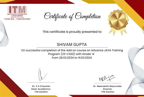 java advancedjava certificateachieved skilldevelopment… shivam gupta