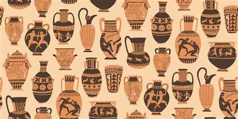 Greek Pottery Pattern Ancient Greek Vase With Women Progetti
