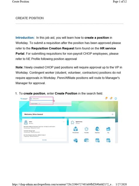 Wd Hcm Create Position Download Free Pdf Business