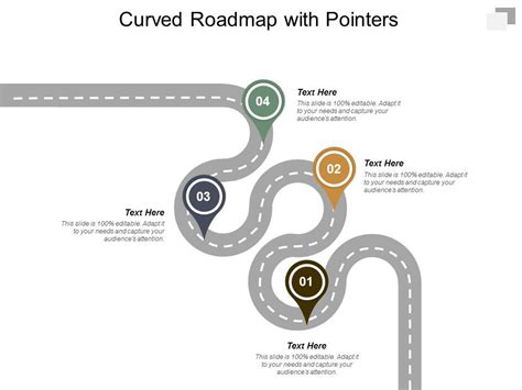 Curved Roadmap With Pointers Ppt Powerpoint Presentation Portfolio