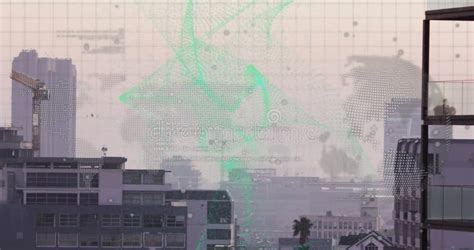 Animation Of Digital Data Visualization Overlaying Urban Cityscape With Buildings Stock Footage