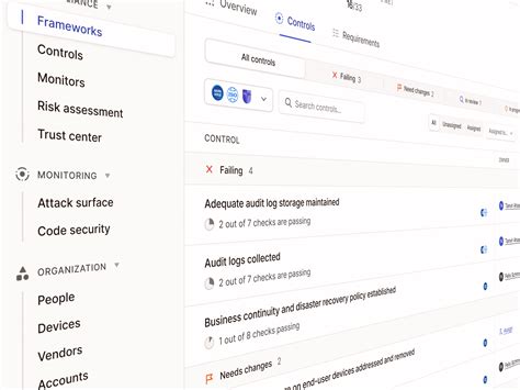 Compliance Controls Listing Table With Filters By Usrnk1 On Dribbble