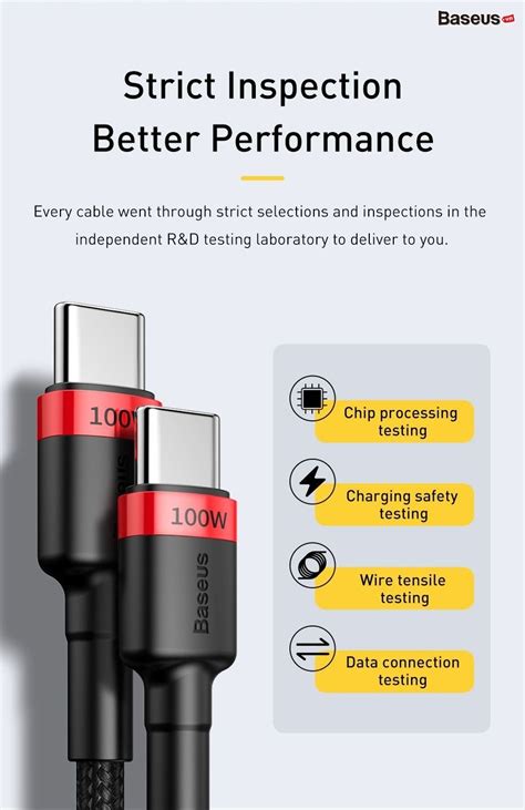 Baseus Cafule Pd2 0 100w Flash Charging Usb For Type C Cable 20v 5a