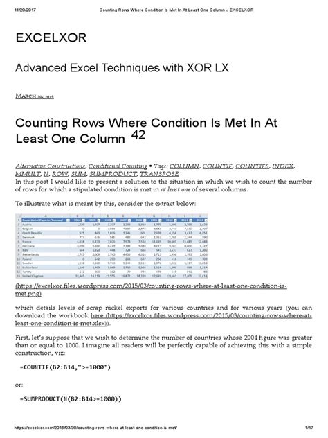 Counting Rows Where Condition Is Met In At Least One Column Pdf