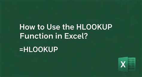 How To Use The Hlookup Function In Excel