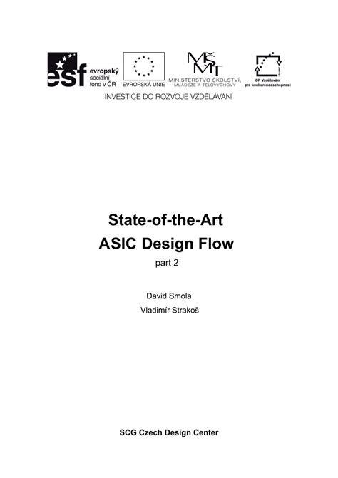 Asic Design Flow State Of The Art