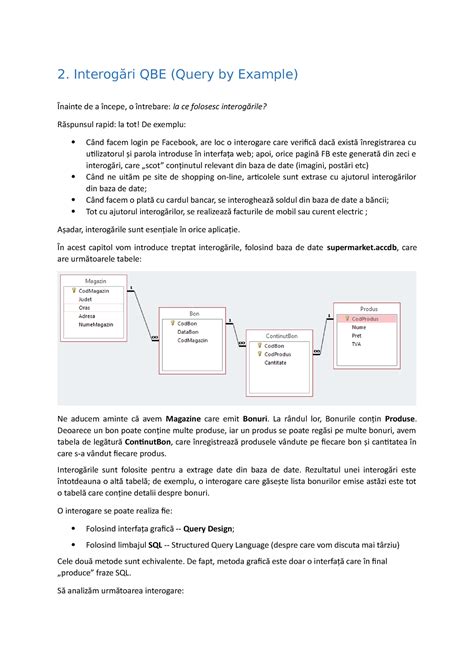 02 Recapitulare Access Interogari V01 2 Interogări Qbe Query By