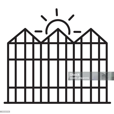 현대 농장 및 농업 상업 온실 아이콘 개념 얇은 라인 스타일 편집 가능한 스트로크 라인아트에 대한 스톡 벡터 아트 및 기타