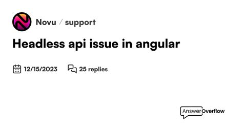 Headless Api Issue In Angular Novu