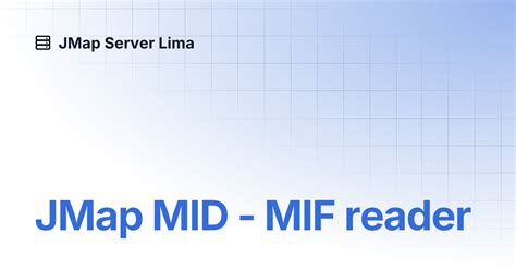 Jmap Mid Mif Reader Jmap Server Lima
