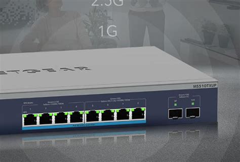 Netgear 8 Port Multi Gigabit 10G Ethernet Ultra60 PoE Smart Switch With 2 SFP MS510TXUP