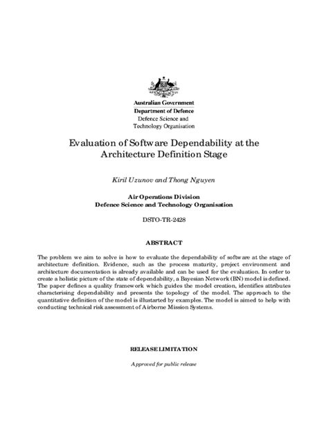 Fillable Online Evaluation Of Software Dependability At The