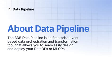 About Data Pipeline Data Pipeline