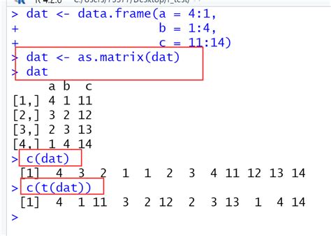 R语言中将数据框或者矩阵的数据转换为一行 小鲨鱼 博客园