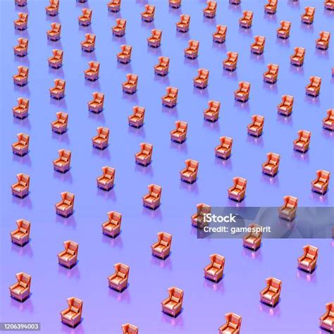 라일락 배경에 금속 색이있는 분홍색 의자의 재미있는 패턴 0명에 대한 스톡 사진 및 기타 이미지 0명 3차원 형태 개념 Istock