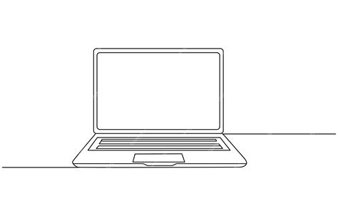 premium vector continuous line drawing of laptop computer one line of