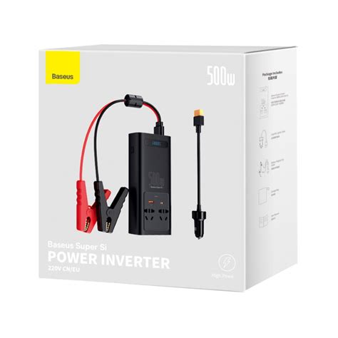Baseus Super Si Power Inverter 500w 220v Cneu Black Nastars