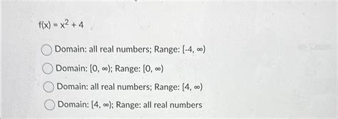 Solved Fxx24domain All Real Numbers Range