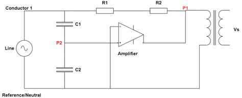Capacitive Voltage Divider Circuit Adapted From[4] C 1 And C 2 Form The