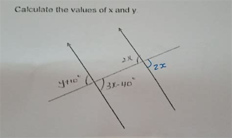 Solved Calculate The Values Of X And Y Geometry