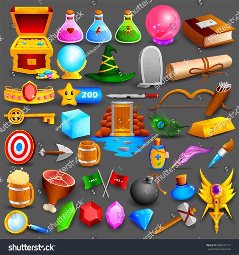 Set Colorful Game Designing Element Vector Stock Vector Royalty Free 428623714 Shutterstock