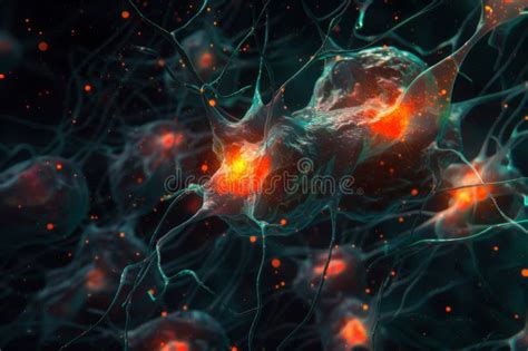 Neural Network Connection With A Cosmic Sparkling Visual Representation In Vibrant Colors Stock