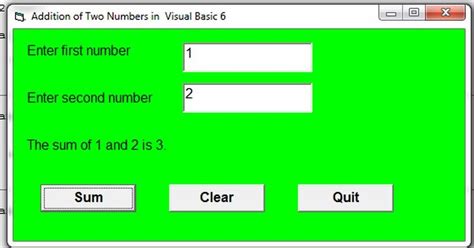 Free Programming Source Codes And Computer Programming Tutorials Addition Of Two Numbers In