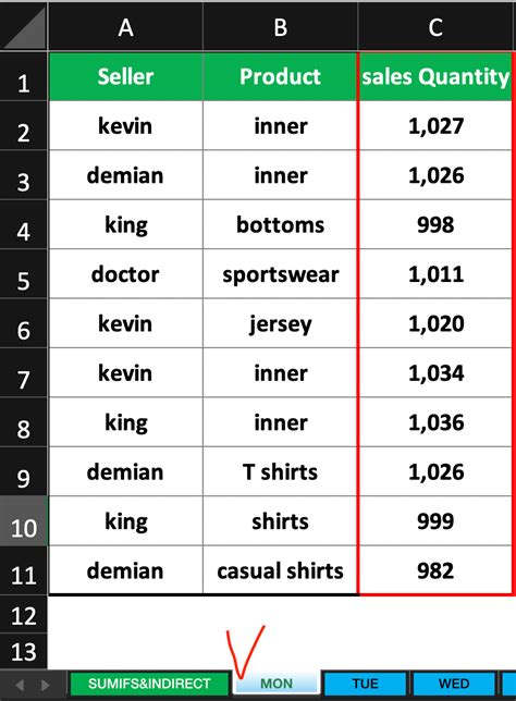 エクセル範囲指定機能 Indirect関数andsumifs関数