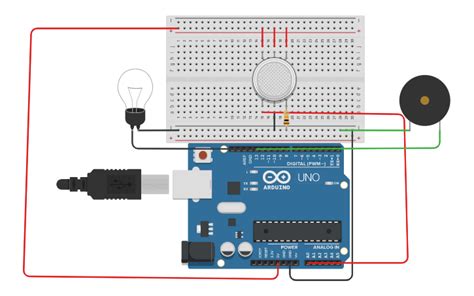 Circuit Design Gas Sensor Tinkercad