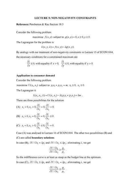 Lect05 Mathematics Notes And Assignments Lecture 5 Non Negativity