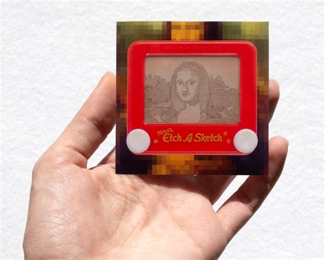 8 Bit Pixel Mona Lisa Etch A Sketch Die Cut Sticker The Louvre La