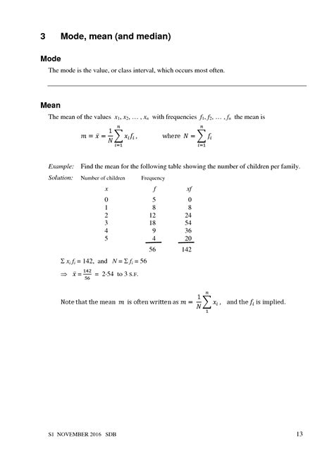 SOLUTION Al Statistics Edexcel Mode Mean Median Notes Studypool