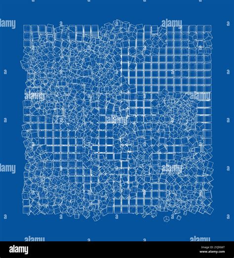 Wireframe Boxes Sketch Style 3d Rendering Vector Stock Vector Image And Art Alamy