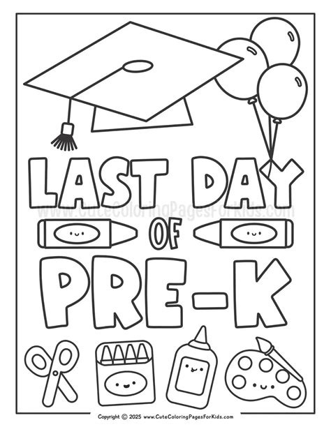 Free Last Day Of School Coloring Page Printable 2025