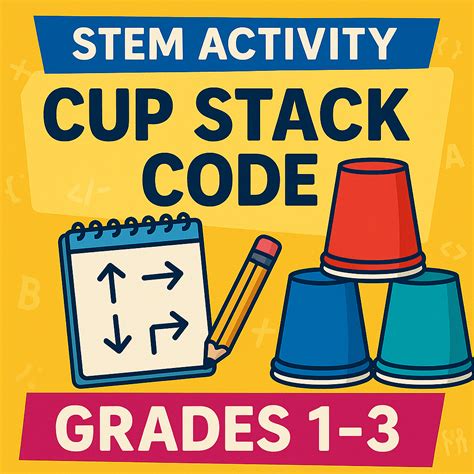Cup Stack Code Stem Sequencing And Coding Game For Grades 1 3 Made By Teachers