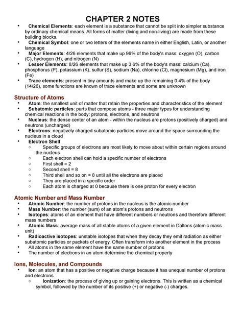 chapter 2 notes chapter 2 notes chemical elements each element is a substance that cannot be