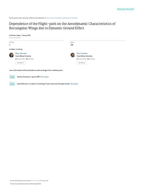 Dependence Of The Flight Path On The Aerodynamic Characteristics Of Rectangular Wings Due To