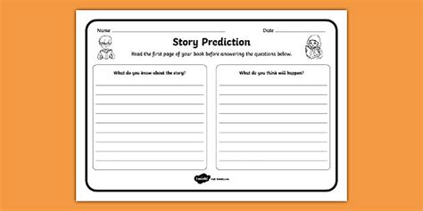 Story Prediction Reading Comprehension Worksheet Twinkl