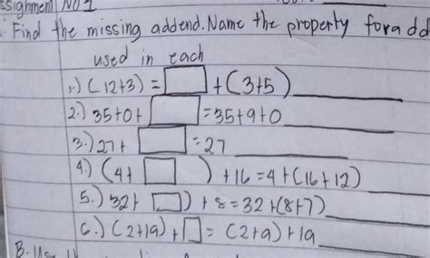 Find The Missing Addendused Property For Addition 123315 Brainlyph