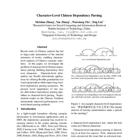 Character Level Chinese Dependency Parsing Acl Anthology