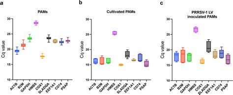 Range Of Cq Values For Candidate Reference Genes The Cq Values