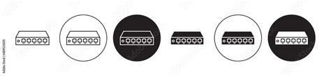 Network Switch Vector Illustration Set Network Switch Bandwidth Server