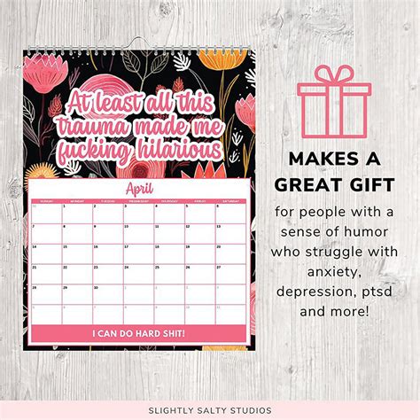 2024 데스크 2024 플래너 재밌는 노벨티 달력 멘탈 헬스 데스크 캘린더 월별 주간 일정 단어 플래너 1pc 인쇄제품