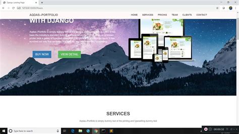 Django Bootstrap Web Responsive Landing Page Youtube