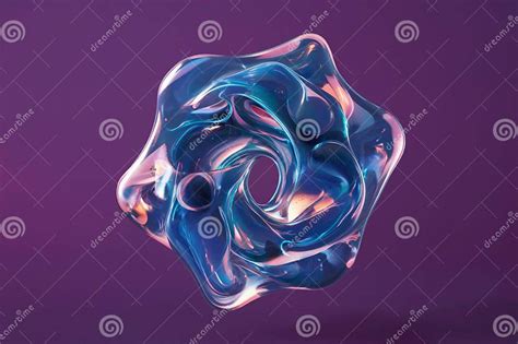 A Three Dimensional Translucent Object That Resembles A Fluid Or Amorphous Shape Stock