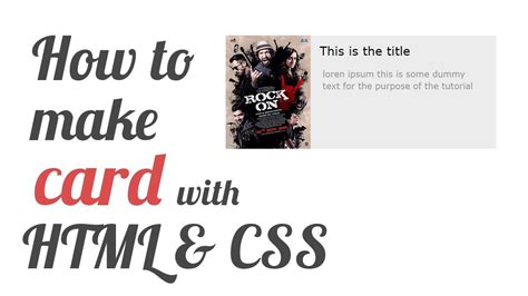 How To Make Card Using Html And Css Youtube