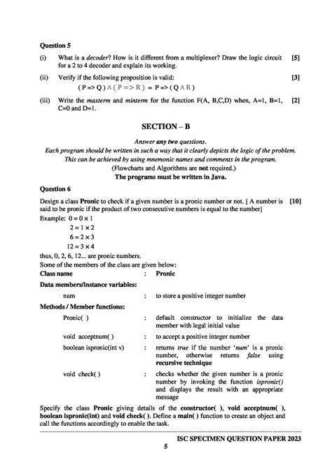 Isc Computer Solved Specimen Paper 2023 Sec Abc