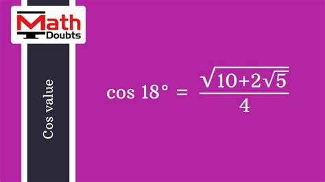 Geometrical And Theoretical Approaches To Find The Exact Value Of Cos Degrees In Trigonometry